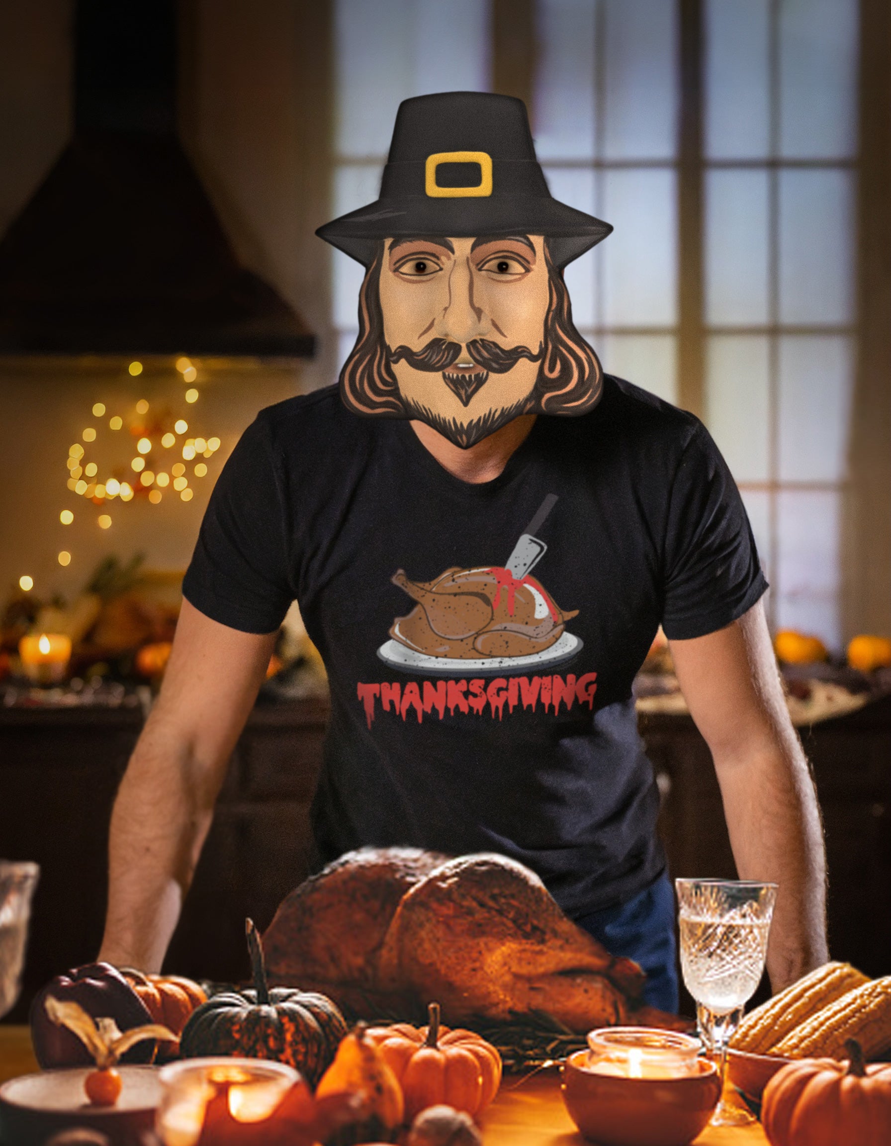 Thanksgiving - Thanksgiving Unisex T-Shirt and John Carver Mask Bundle ...